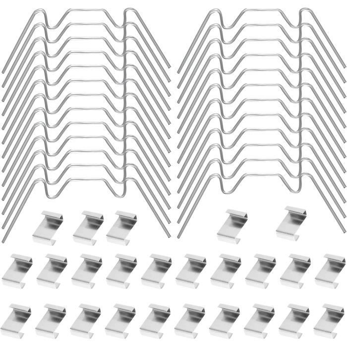 BHAHAI Lot de 50 clips de fixation en acier inoxydable pour serre, 25 ...
