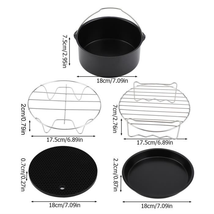 Tbest Qiilu Ensemble d'accessoires pour friteuse à air 15 en ...