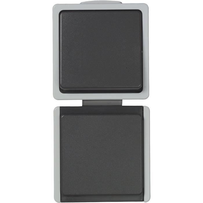 45247L Prise Murale Encastrée En Saillie Aquarius Fr Gris-Gris Foncé ...