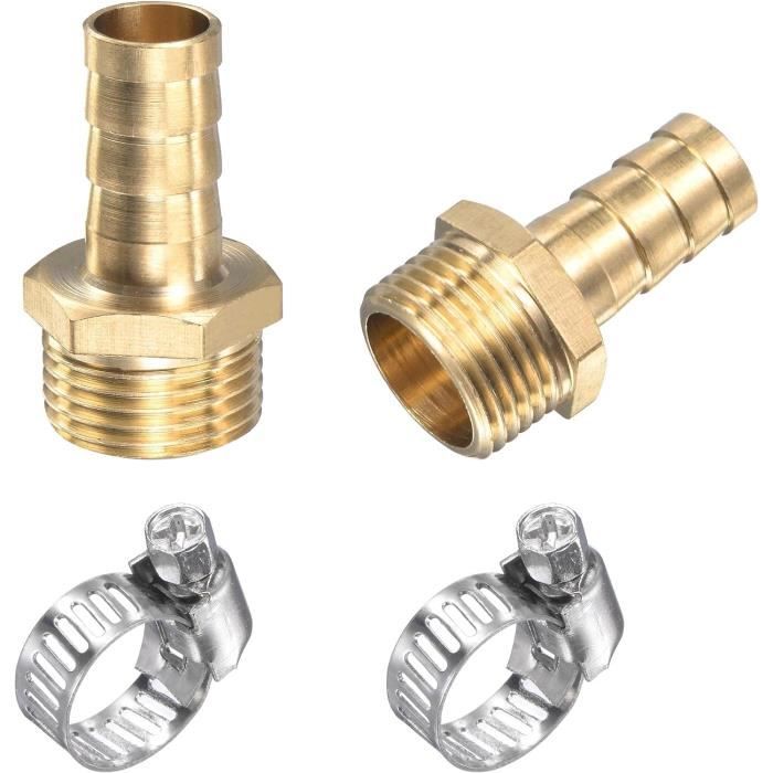 Raccord Cannelé Laiton Tube Barbelé Droit 10Mm X G3-8 Mâle Filetage Tuyau Connecteur Avec Acier ...