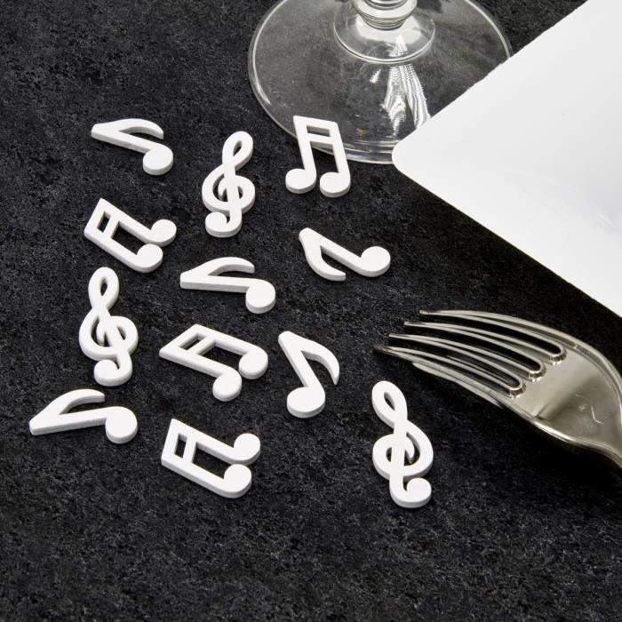 Lot de 24 Notes de musique en bois coloris Blanc - 1,6 x 3,2 cm ...