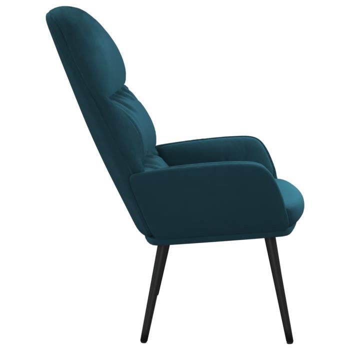 ZERODIS Chaise de relaxation Bleu Velours A341011 HB012 - Cdiscount Maison