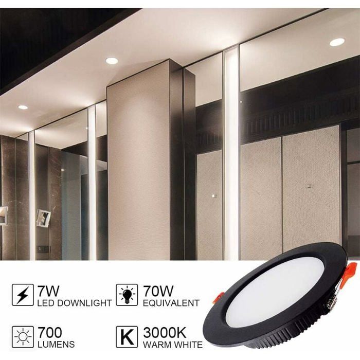 Spot LED encastrable - Blanc - 5W - 6000K - Ultra fin - Économie d ...