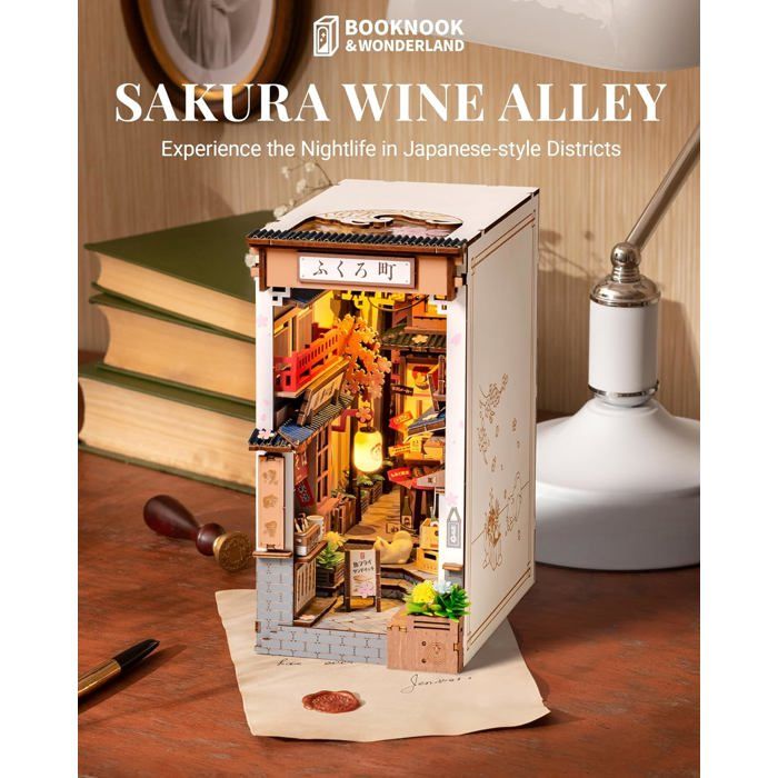 Book Nook Sakura Wine Alley, maison miniature à construire lampe, DIY ...