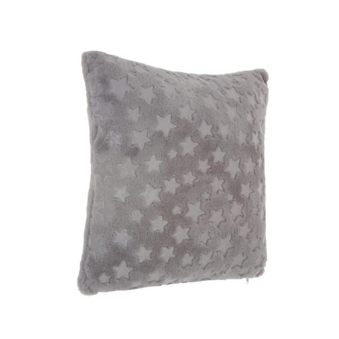 Coussin fake fur - 40x40 - Gris - Cdiscount Maison
