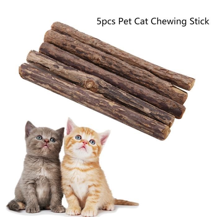 CHT Bâton à mâcher de chat 5 pièces bâton à mâcher pour chat pour ...