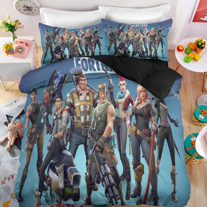 Parure de lit fortnite 220*240 cm 3D effet 3 pieces 1 housse de couette ...