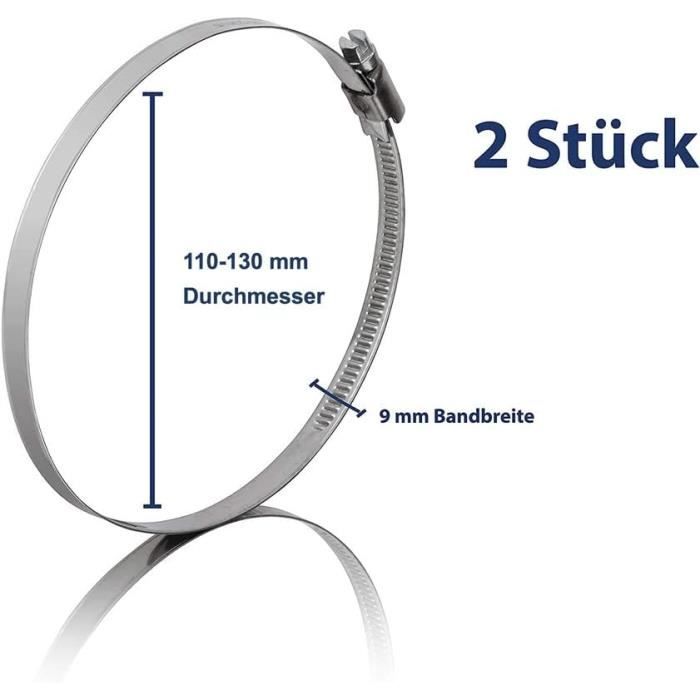 2 Colliers De Serrage Metallique Inox 110-130Mm \U2013 Colliers Serrage ...