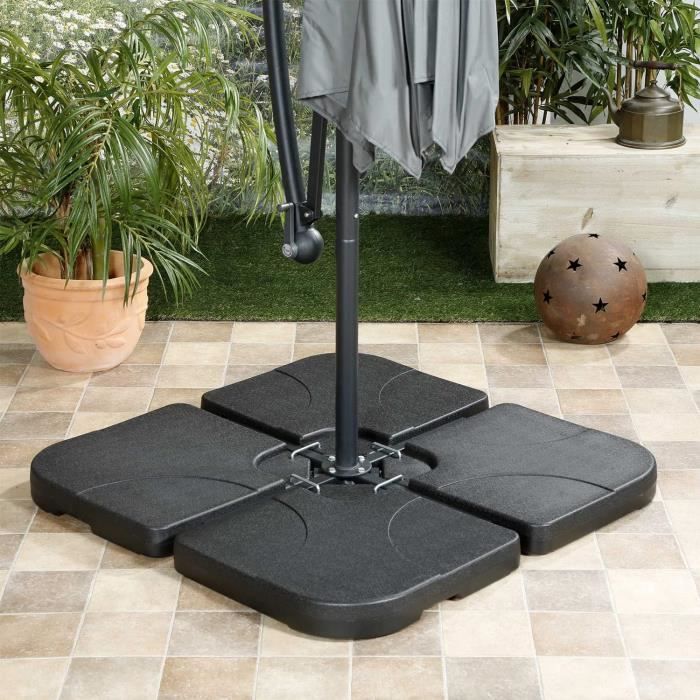 ToCi 4 dalles pour pied de parasol, 49 x 49 cm chacune, [2] - Cdiscount ...