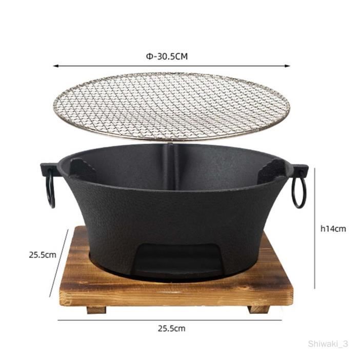 Barbecue à charbon portable, foyer, cheminée avec grille de cuisson ...