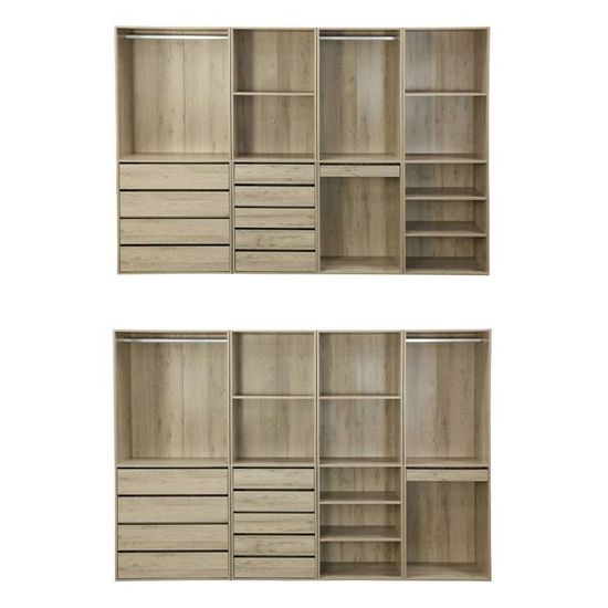 Kit dressing modulable avec 4 éléments. naturel. panneaux stratifiés ...