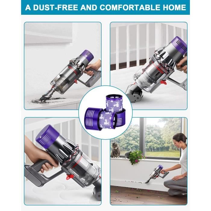 4 Filtre Pour Dyson V10, Pour Dyson Cyclone V10 Sv12 Series Avec Deux ...