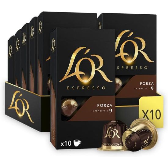 L'Or Forza - 100 Capsules De Café Intensité 9 - Compatibles Nespresso ...
