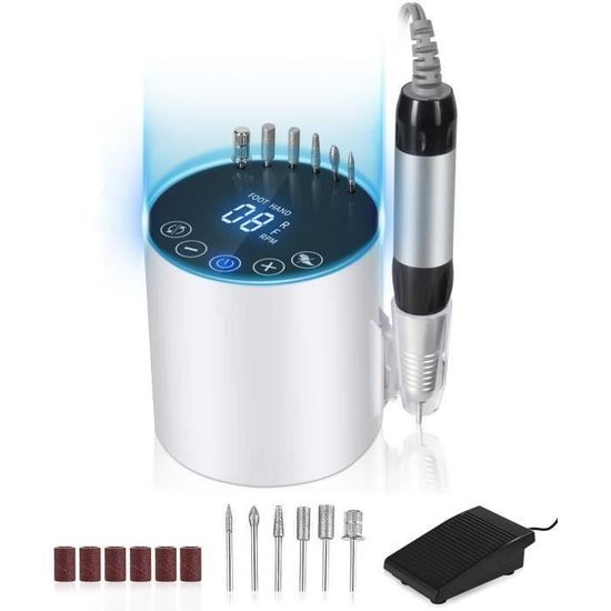Ponceuse pour Ongles Professionnelle LCDVI 35000 RPM - 6 Embouts Ponage ...
