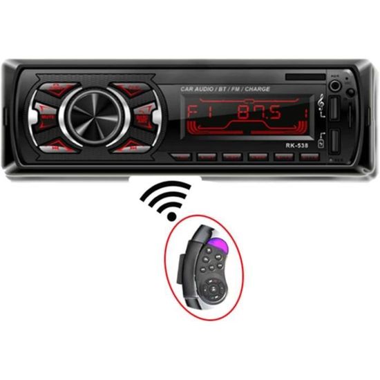 Autoradio Pk-538 Bluetooth Mains Libres 1 Din Autoradio Lecteur Mp3 Audio Numérique Interface ...