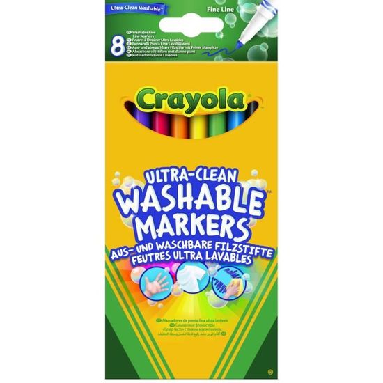CRAYOLA 8 Feutres Fins Lavables - Cdiscount Jeux - Jouets