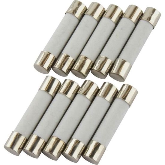 Lot De 10 Fusibles En Céramique 0,63 A (630 Ma),6 X 30 Mm,À Temporisation,En Verre,250 V[J241 ...
