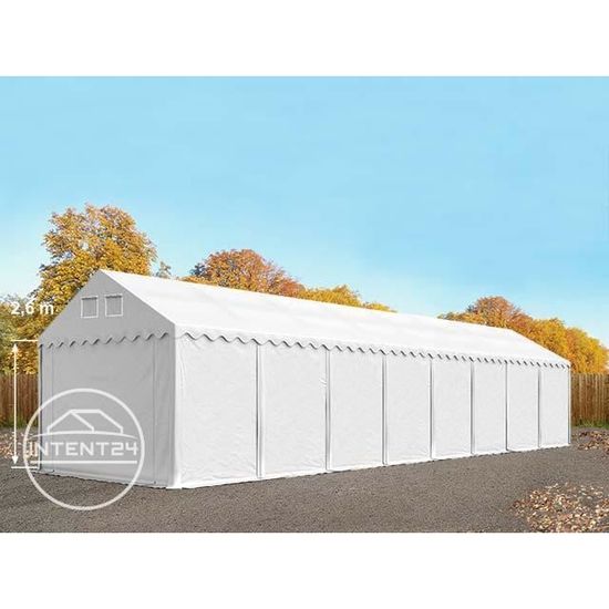 Abri tente de stockage TOOLPORT 4x24 m, PVC env. 550g/m², H. 2,6m ...