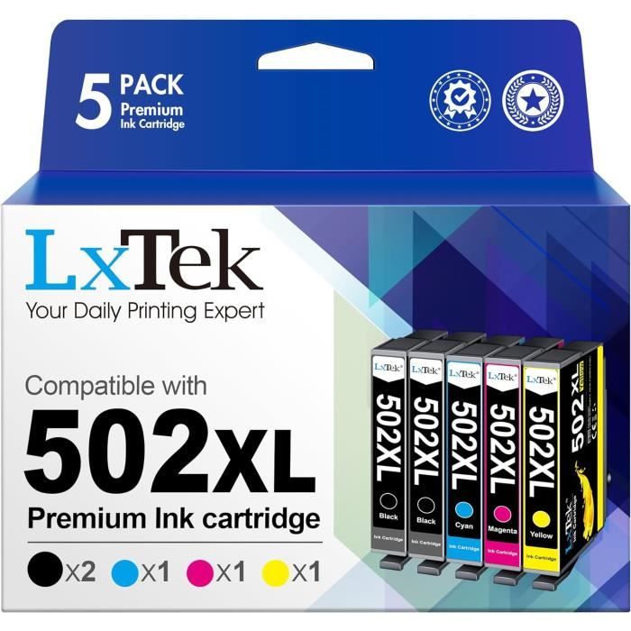 502XL Cartouches d'encre Compatible pour Epson 502 502 XL pour Epson Workforce WF-2860 WF ...