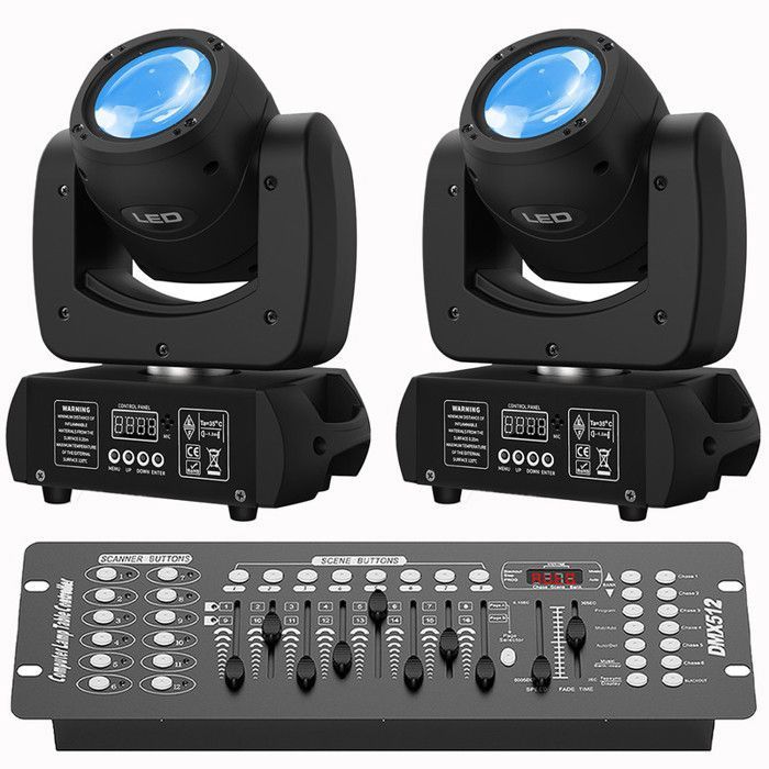 UKing 200W DJ Lyre LED Beam 8 GOBO 18 Prisme DMX - PACK DE 2 Jeux de ...