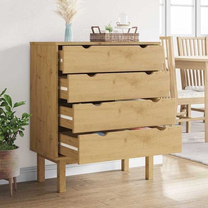(10005)Moderne Commode OTTA 76,5x39,5x90 cm Bois de pin massif ,poid:21 ...