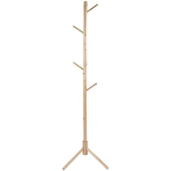 Porte-Manteau Autoportant En Pin En Bois 8 Crochets Conception De Pied ...