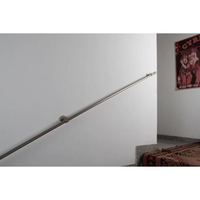 Graber Set main courante ronde en chêne verni avec 2 embouts en laiton ...