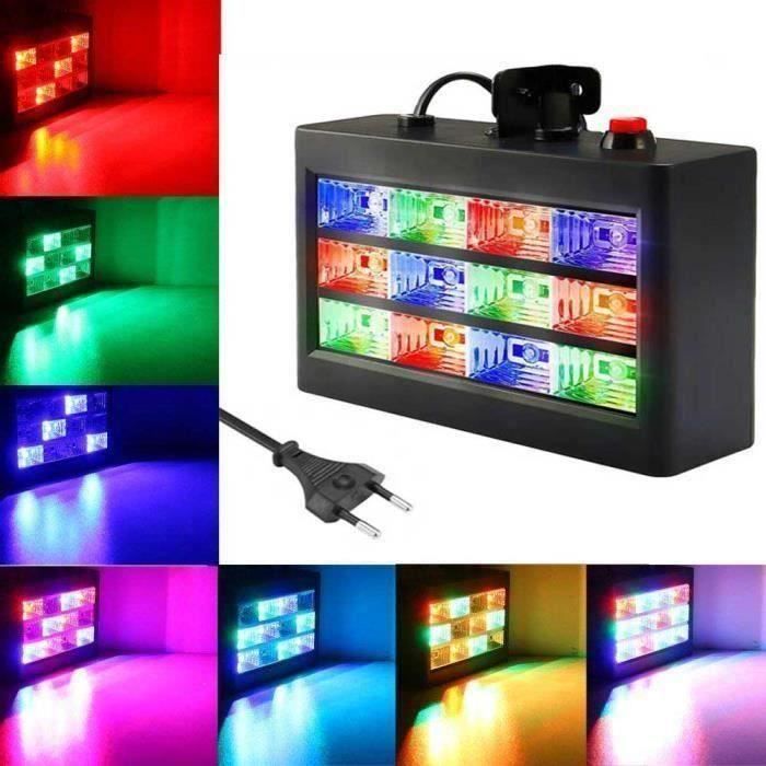 Stroboscope RGB Lampe de Scène 12 LED (Auto-Sound) Strobe Modes Jeux de ...