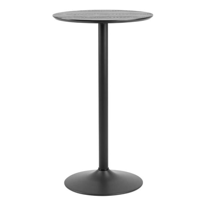 Table de Bar - Smuk - Lathan Noir - Plateau en MDF - Base en Métal en ...