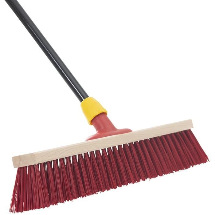Balai de rue 40 cm I Balai avec manche extensible I Elaston rouge I ...