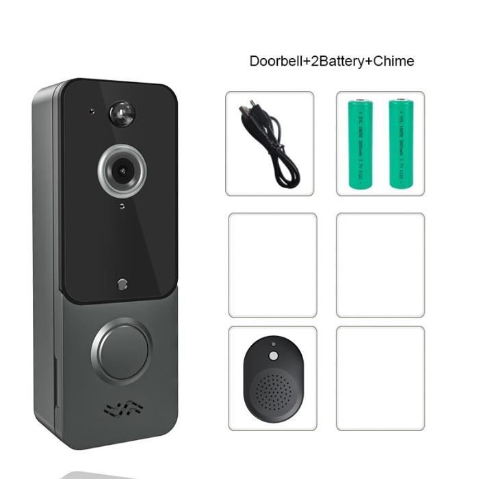 Sonnette - carillon,sonnette vidéo intelligente sans fil,interphone visuel numérique WIFI ...