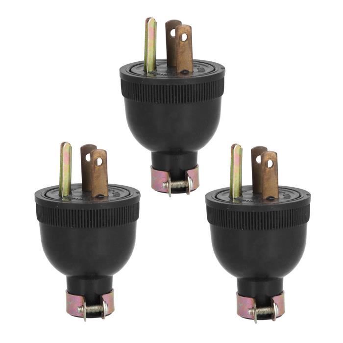 Cikonielf prise de générateur américaine 3Pcs American 3 Pole Plugs Compact Plastic Anti Loose ...