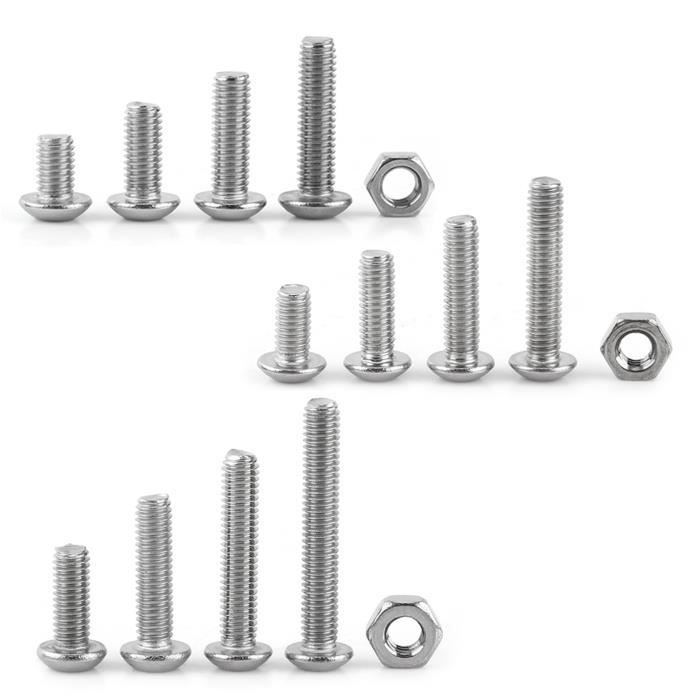 SAL Vis à douille hexagonale Hex Socket , 440pcs M3 M4 M5 Stainless ...