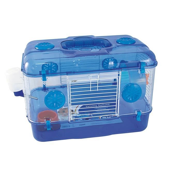 DUVO Cage Timmy One Level Deluxe - 39x26x28 cm - Bleu - Pour rongeurs ...