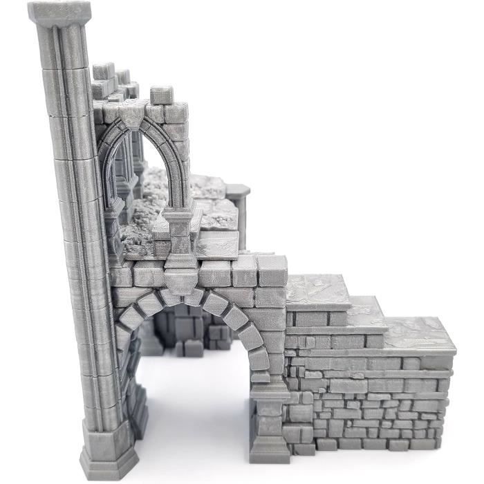 Mur de Construction ruiné,Paysage de Terrain pour Table et RPG 28-32 mm ...