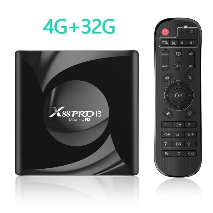 8K TV Box Android 4G+32GB Android 13.0 Lecteur Multimédia Dual 2.4G&5G ...