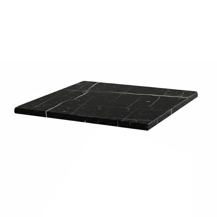 Plateau de table carré stratifié 60 x 60 cm marbre noir Haussmann ...