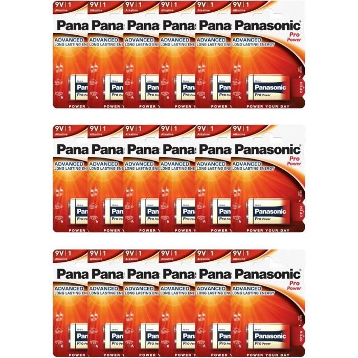 Panasonic Pro Power Gold 9V Alkaline Batteries 6LR61PPG Pack de 18 ...