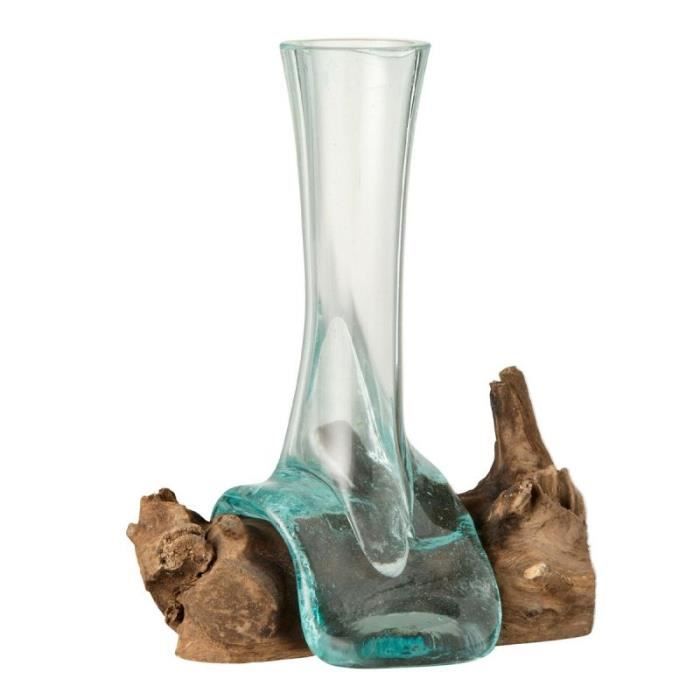 Vase Déco Sur Pied "gamal" 34cm Transparent - Cdiscount Maison