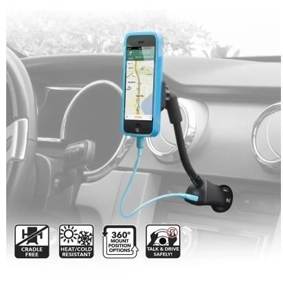Support de voiture SCOSCHE MAGICMOUNT avec chargeur intégré - Noir ...