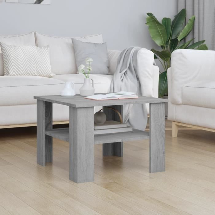 HOP-Table basse Sonoma gris 60x60x42 cm Bois d'ingénierie-HOP815265 ...