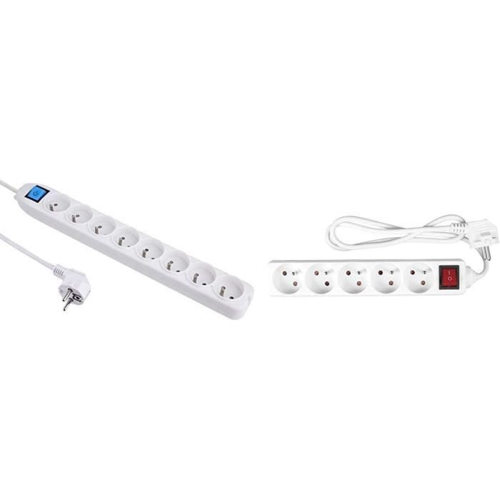 35401 Bloc Multiprise 8 Prises + Interrupteur Câble 1,5 M Section 3G1 ...
