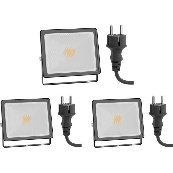 3 Pièces Projecteur De Jardin Led Flin Pour L'Extérieur, Ip66, Prise ...