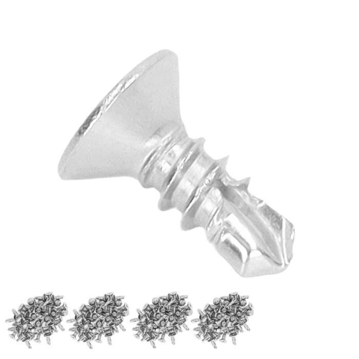YOSOO Fixation à vis 200pcs Vis Autoperceuse Cruciforme à Tête Fraisée Acier Inoxydable 13mm ...