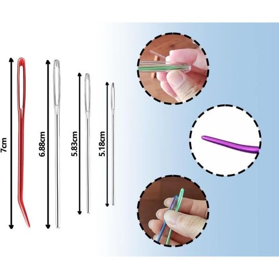 16 Pcs Big Eye Blunt Needles, Curved Darning Needles, Big Eye Sewing ...