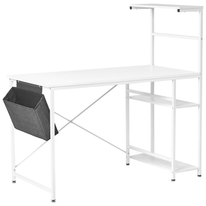 Table de bureau ARAMINGO Blanc 120 cm 60 cm avec rangement - Cdiscount ...