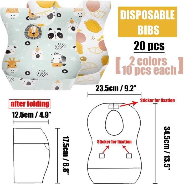 40 Pièces Jetable Bavoirs Et Sets De Table Pour Bébé, Anti-Fuite ...