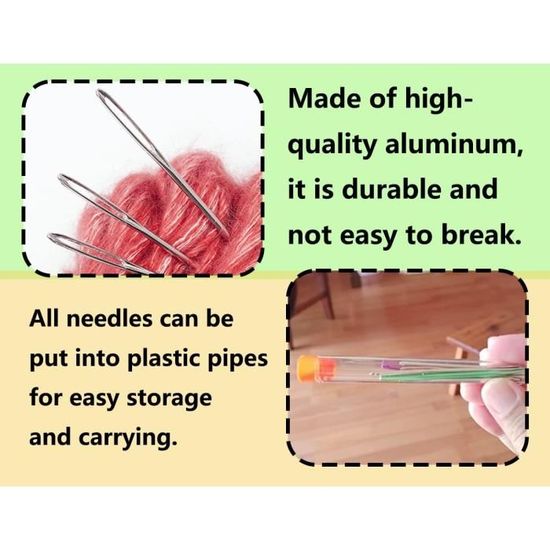 16 Pcs Big Eye Blunt Needles, Curved Darning Needles, Big Eye Sewing Needles For Crochet ...