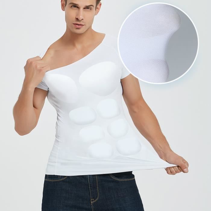 Bustier-corset,Hommes chemise musculaire homme Invisible ABS faux ...
