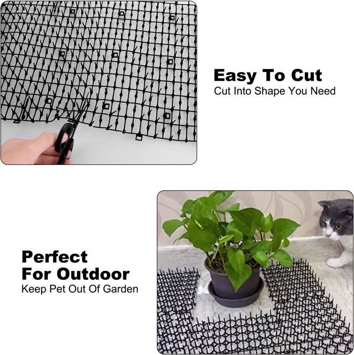 30 x 400 cm noir anti pics pour chat,tapis répulsif en plastique avec ...